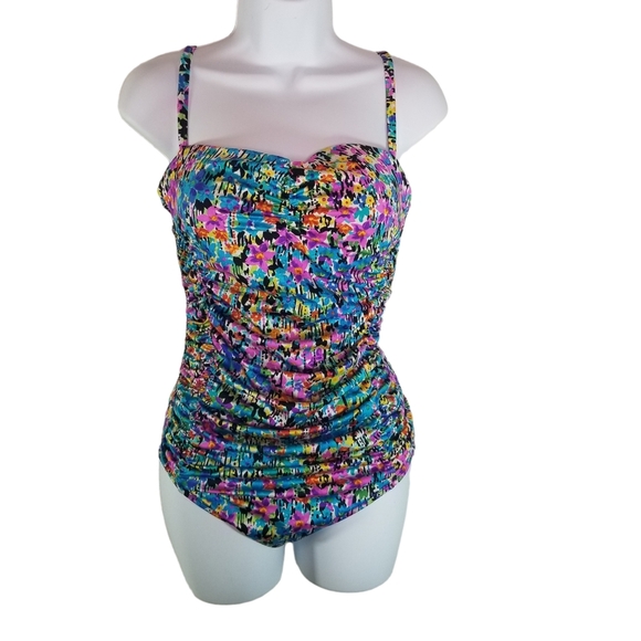 Longitude | Swim | Longitude Floral Ruched Slimming One Piece Swimsuit ...